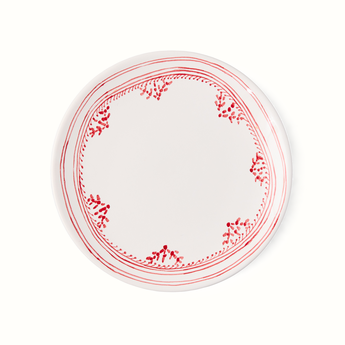 Peter Dunham + Hudson Grace Red Fez Painted Border Appetizer Plate ...