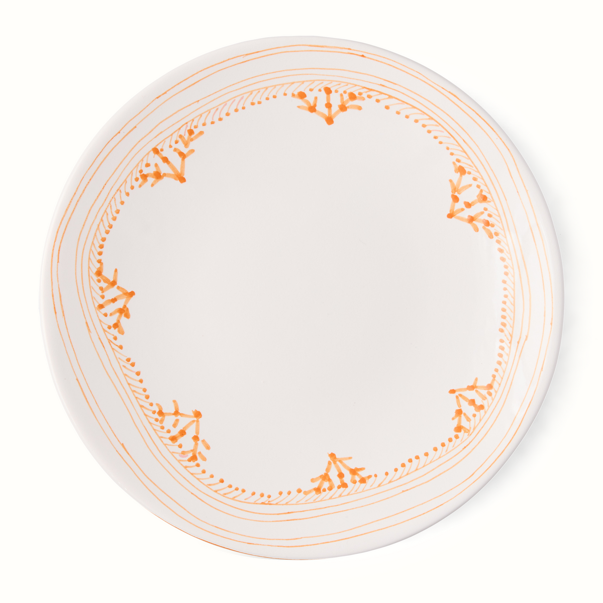 Peter Dunham + Hudson Grace Orange Fez Painted Border Dinner Plate ...
