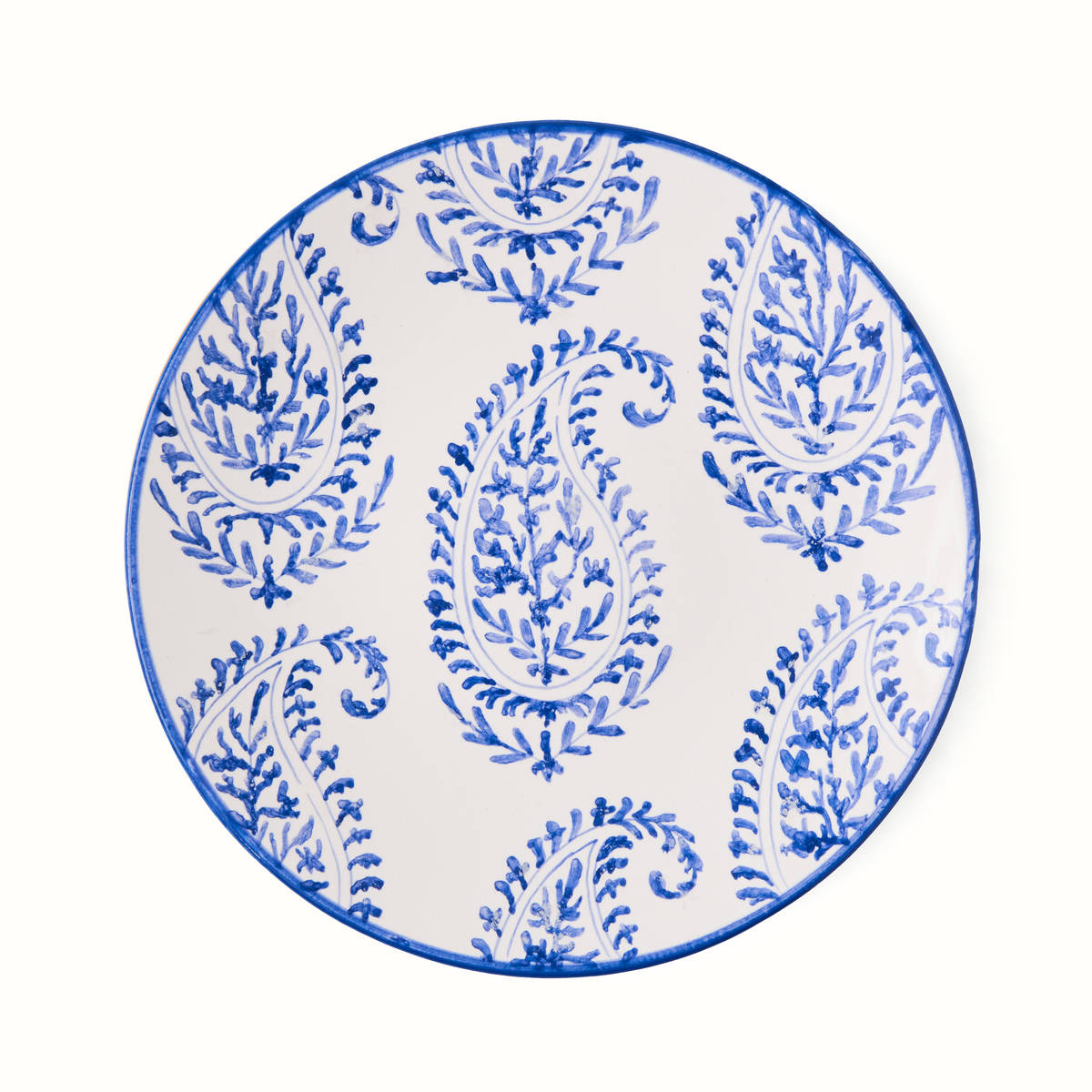Peter Dunham + Hudson Grace Blue Kashmir Painted Paisley Salad Plate ...