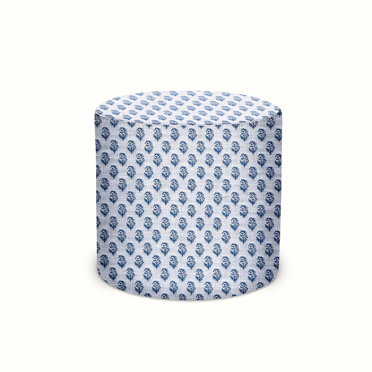 Indoor/Outdoor Pouf in Peter Dunham Textiles Rajmata Indigo on Ocean ...
