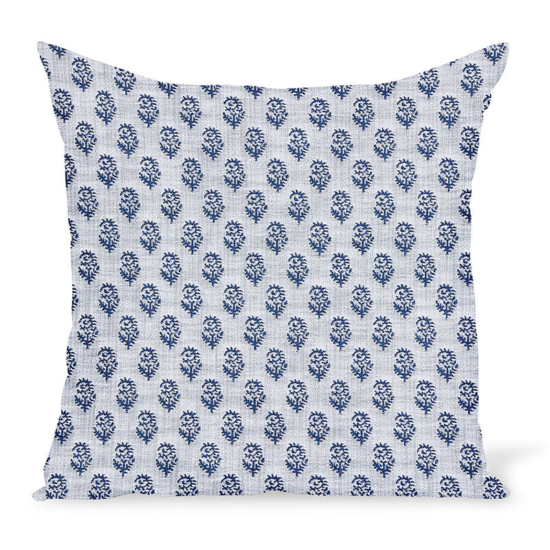 Peter Dunham Textiles Outdoor Rajmata in Indigo/Ocean Pillow ...